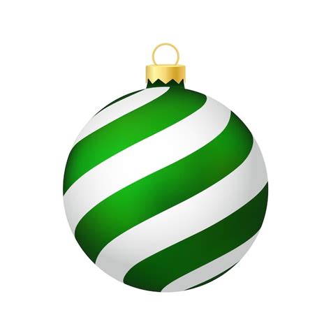 Juguete o bola de árbol de navidad verde ilustración de color