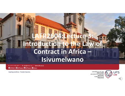 LAFR Lecture 3 2nd Sem LAFR2604 Lecture 3 Introduction To The Law Of