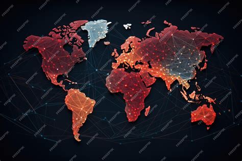 Premium Photo Interconnection Of Global Networks Illustrated As A Map Of The World Global