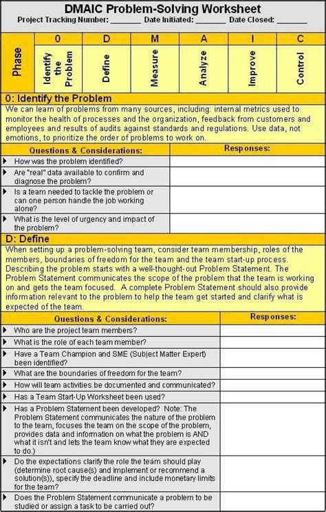 Aksh Patel On Linkedin ️ Dmaic Problem Solving Work Sheet Explained