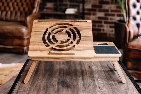 Soporte De Madera Para Computadora Portátil Soporte Para Etsy México