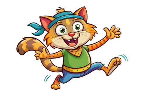 Funny Cartoon Dancing Cat Clipart Vector Graphic By Depict Design