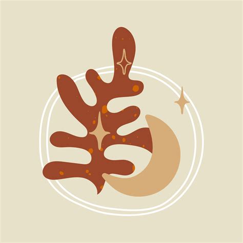 Mid Century Abstract Shapes Decorative Background Or Layout Universal Aesthetic Floral Card