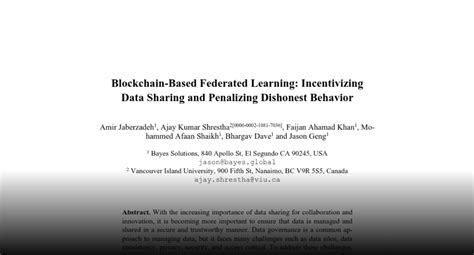 Paper Page Blockchain Based Federated Learning Incentivizing Data Sharing And Penalizing