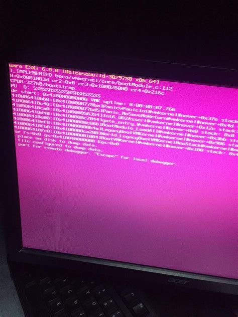 Vmware Esxi Host Boot Crashed Purple Screen Of Death Virtualization