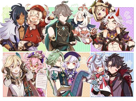 Klee Paimon Qiqi Dodoco Kaeya And 9 More Genshin Impact Drawn By