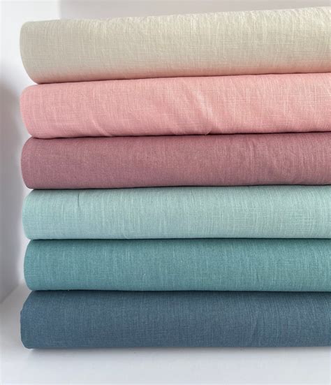 Breeze Ivory Enzyme Washed Linen Cotton Fabric Lamazi Fabrics
