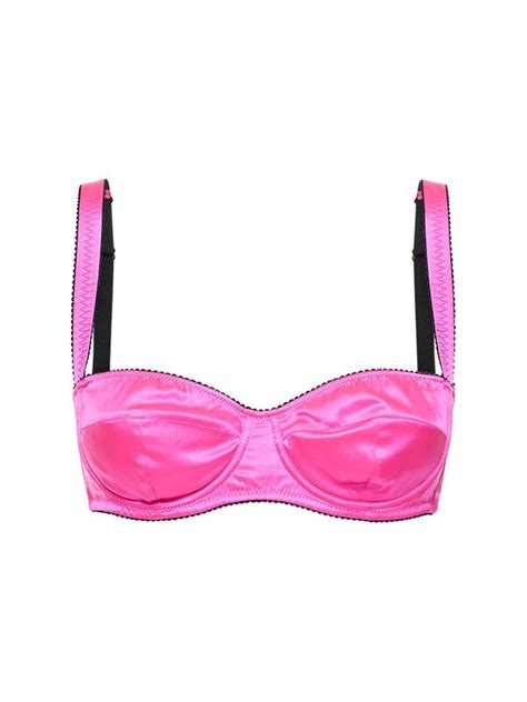 Dolce And Gabbana Silk Satin Bra Fuchsia Editorialist