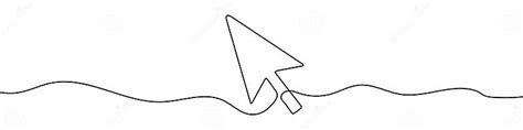 Continuous Drawing Of Cursor Arrow One Line Icon Of Cursor Arrow Stock Vector Illustration Of