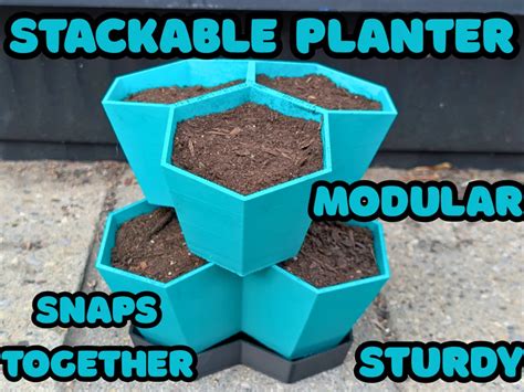 Three Pot Stackable Planter Tiered And Modular By Stefmakesstuff Makerworld Download Free 3d