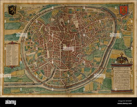 English Map Of Brussels By Braun And Hogenberg 27 December 2011
