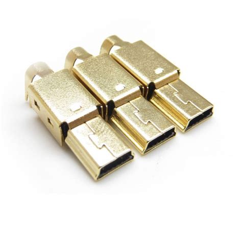 Gold Plated Mini Usb 5 Pin Male Connector Moddiy