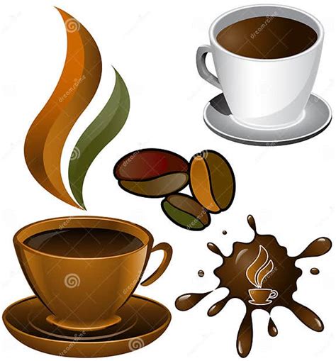 Dos Tazas De Café Y De Mancha Blanca Negra Ilustración Del Vector