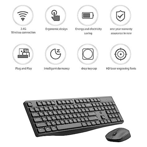 Hp Cs10 Wireless Keyboard Mouse Combo 2 4 Ghz Wireless Connection Officedel
