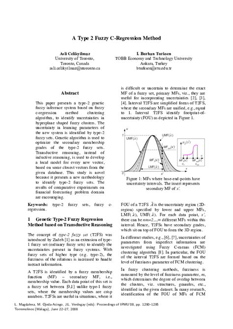 Pdf A Type 2 Fuzzy C Regression Method
