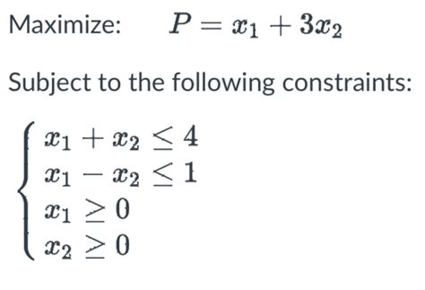 solved maximize p x1 3x2 ﻿using the simplex method