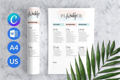 Diy Cleaning Chart Planner Canva Stationery Templates ~ Creative Market