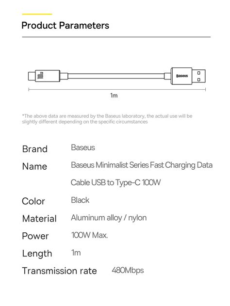 Baseus 6a Usb Type C Cable For Huawei P50 Pro Honor Super Charge 66w