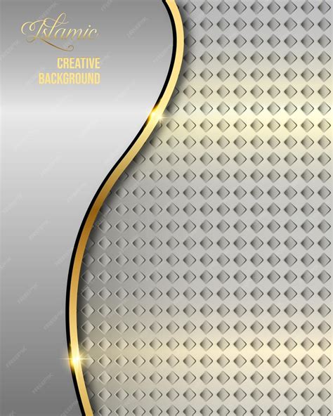 이슬람 럭셔리 황금 배경 및 골드 그라데이션 효과 패턴 프리미엄 벡터