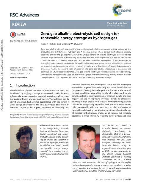 Pdf Cheminform Abstract Zero Gap Alkaline Electrolysis Cell Design
