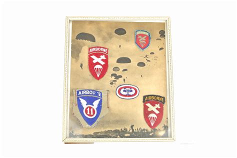 5 X Ww2 Us Airborne Patches In Frame 8 Q3 F