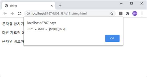 JavaScript String 문자열 합치기 동등연산자 연산자 등 공부하는 개발자 강씨네