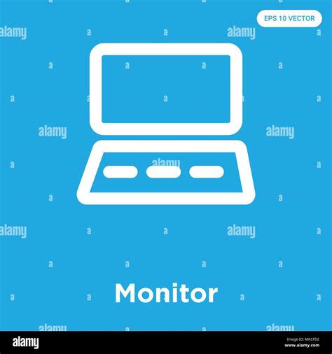 Monitor Vector Icon Isolated On Blue Background Sign And Symbol Stock Vector Image Art Alamy