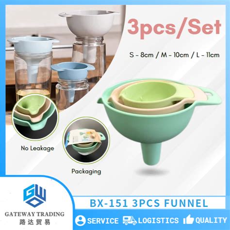 Nested Funnel Set With Handle 4 In 1 And Detachable Strainer Filter
