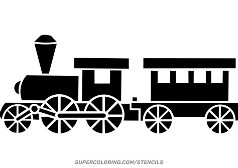 Stencil Of Toy Train Free Printable Papercraft Templates