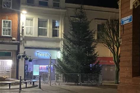 Naked Christmas Tree And Decorations Still Up In Nuneaton Town Centre