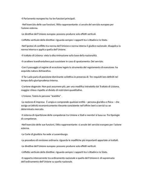 Diritto Comunitario Appunti Per Esame Docsity