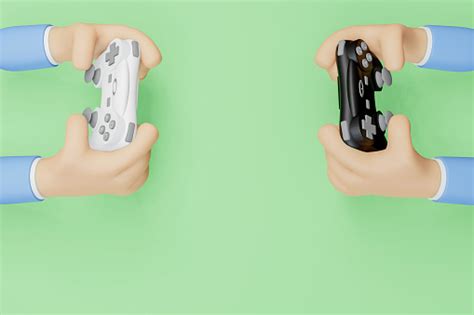 Joystick Gamepad Game Console Or Game Controller Computer Gaming Cartoon Minimal Style Wireless