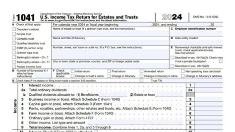 Form 1041 Instructions 2024 2025