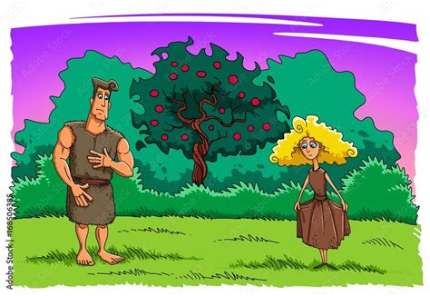 God Gave Adam And Eve Leather Clothes When They Sinned Stock