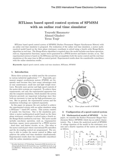 PDF RTLinux Based Speed Control System Of SPMSM With An Online Real
