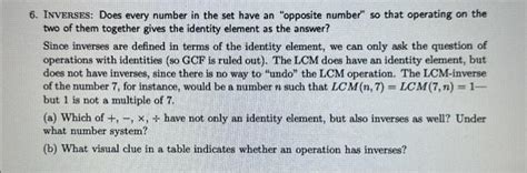 solved 6 inverses does every number in the set have an