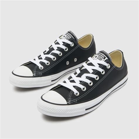 Womens Black And White Converse All Star Ox Trainers Schuh