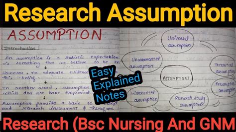 Notes Of Research Assumption Introduction Definition Uses Types In Bsc Nursing And Gnm