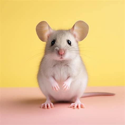 Premium Ai Image Rat Isolated On Yellow Background