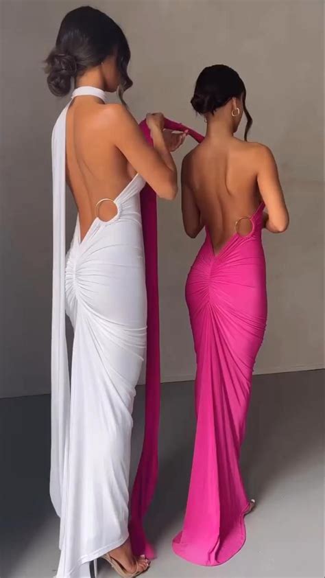 Vibrant Hot Pink Jade Backless Maxi Dress