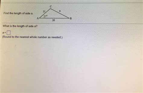 Solved Find The Length Of Side A What Is The Length Of Side Chegg Com