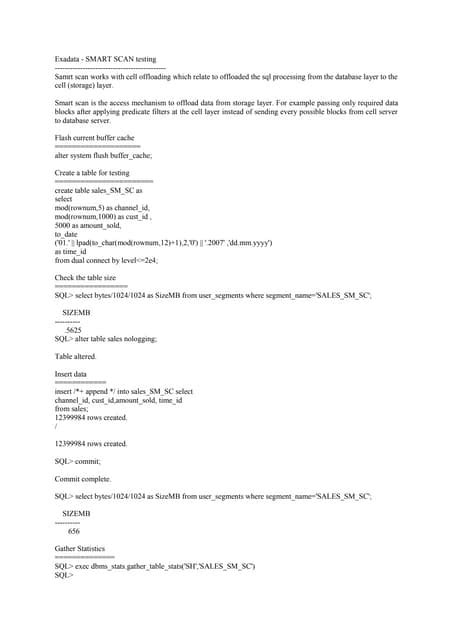 exadata smart scan testing docx databases computer software and