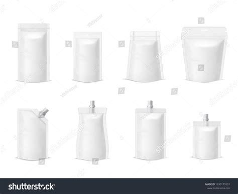 Collection Simple Plastic Paper Doy Pack Stock Vector Royalty Free