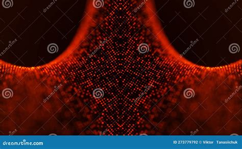 Futuristic Particle Wave Abstract Technology Background Big Data Visualization 3d Rendering