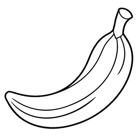 Une Page à Colorier Dune Banane Sans Couleur Juste Des Lignes Noires