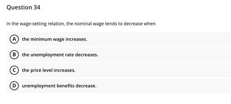 Answered Question 34 In The Wage Setting Bartleby