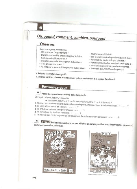 IntermÉdiaire 1 FranÇais Exercices Sur La Phrase Interrogative