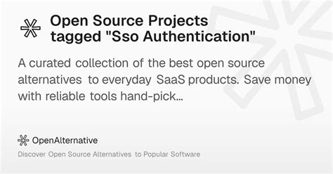 Open Source Projects Tagged Sso Authentication Openalternative