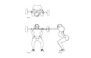 Woman In The Gym Free CAD Drawings