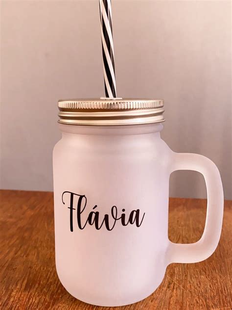 Mason Jar Jateada Personalizada Elo7 Produtos Especiais